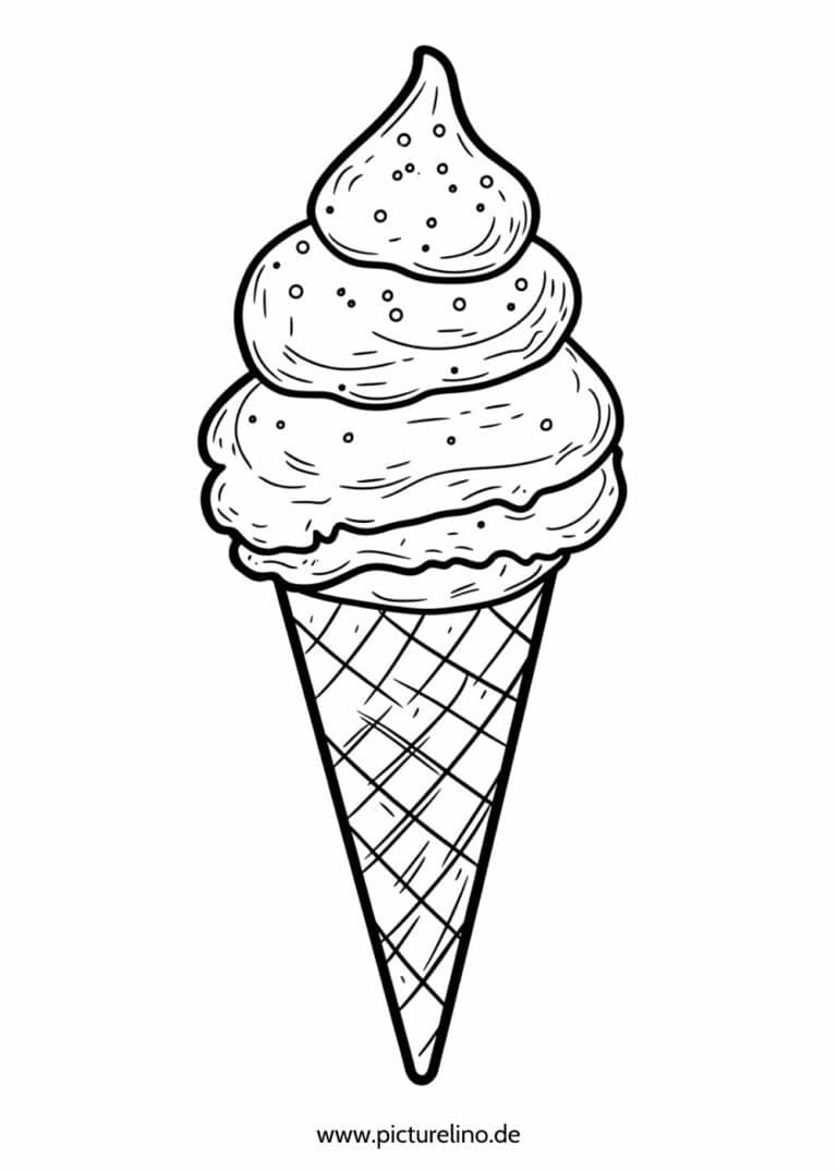 Eis Ausmalbild: Sommerlicher Malspaß für Kinder